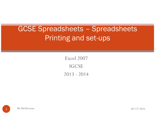 Spreadsheet Basics and Charts by padrinobufalo - Teaching Resources - TES
