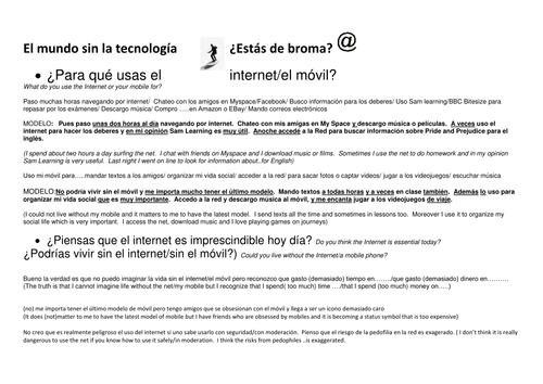 El mundo sin la tecnologia | Teaching Resources