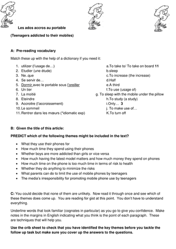 les accros au portable | Teaching Resources