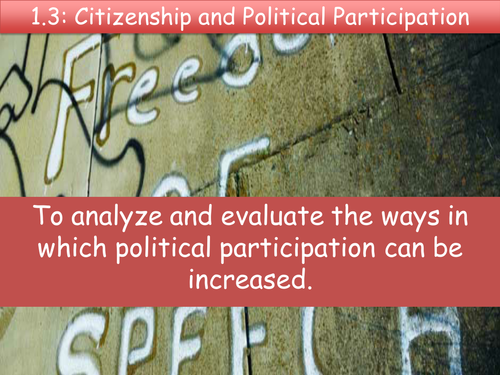 Democracy: Citizenship and Political Participation | Teaching Resources