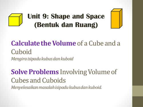Volume of Cube & Cuboid (Problem Solving) | Teaching Resources