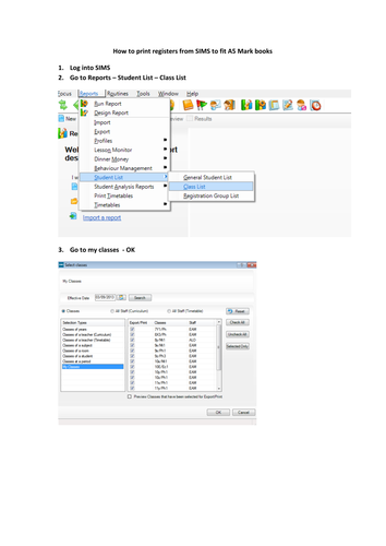 How to print SIMS register to fit in Teacher Plann | Teaching Resources