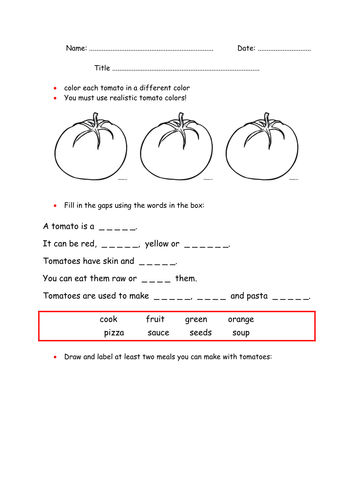 Tomatoes | Teaching Resources