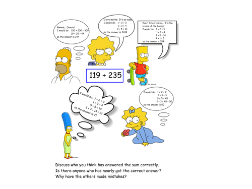 Character Math Discussion Activities | Teaching Resources
