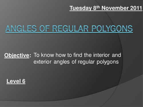 Angles in a Regular Polygon PowerPoint | Teaching Resources