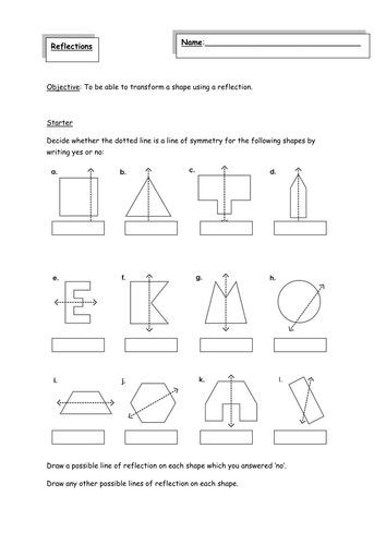 Reflections Booklet/Worksheet | Teaching Resources