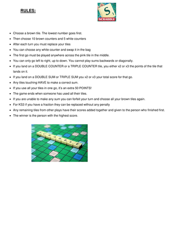 Math Scrabble | Teaching Resources
