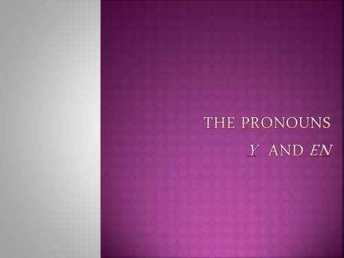 Y AND EN PRONOUNS | Teaching Resources