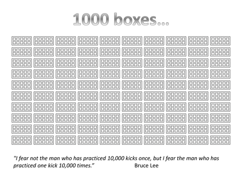 1000 boxes tick sheet | Teaching Resources