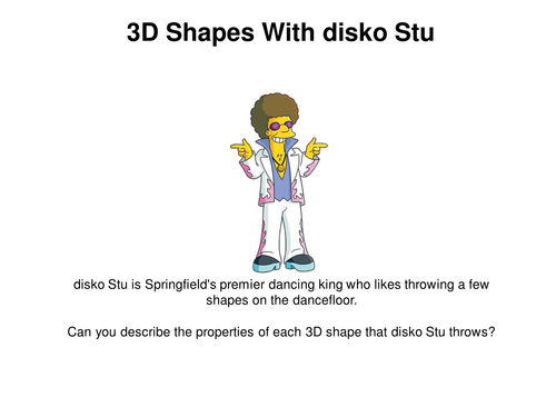 3D Shapes with Disco Stu | Teaching Resources