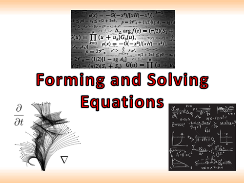 Forming and Solving Equations | Teaching Resources
