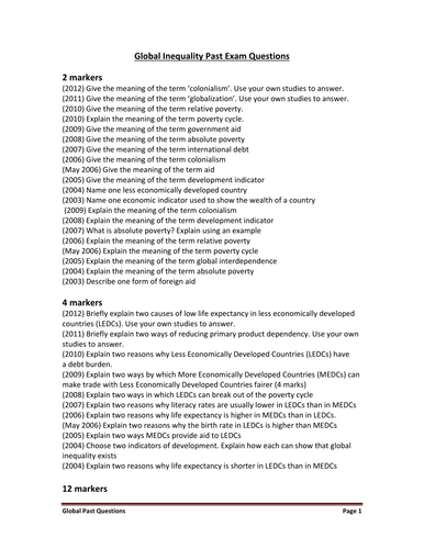 Global Inequalities by TroyCarnie - Teaching Resources - TES