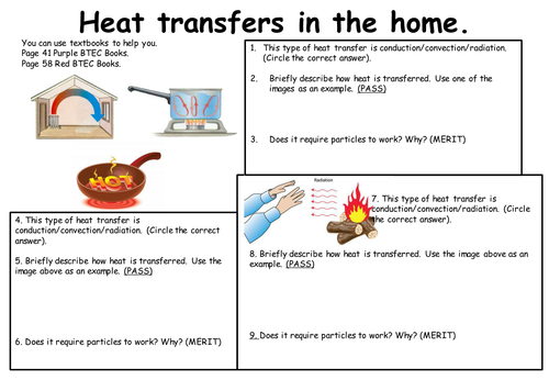 BTEC Science Heat transfer summary | Teaching Resources