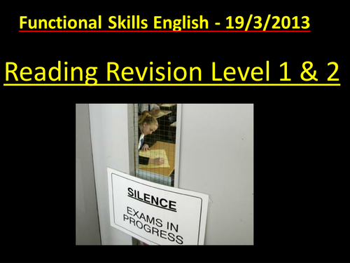 L1 & L2 Functional Skills English Reading Revision | Teaching Resources