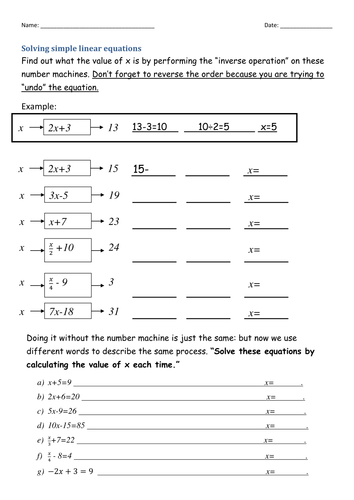 Introducing Simple Linear Equations | Teaching Resources Introducing Simple Linear Equations | Teaching Resources