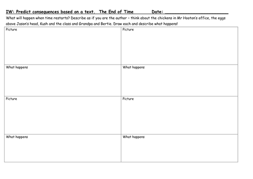 Project X guided reading THE END OF TIME 4b to 4a | Teaching Resources