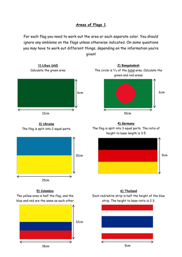 Areas of Flags (with circles) by Owen134866 - Teaching Resources - TES