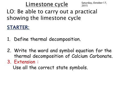 Limestone Cycle (GCSE AQA) | Teaching Resources
