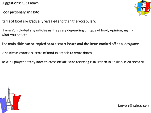 French Food vocabulary | Teaching Resources