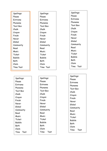 Dyslexia Friendly Spelling Lists KS1 and KS2 Big Spellings by ...