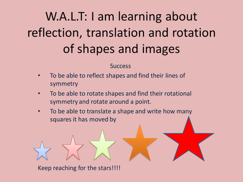 Reflection, tanslation and rotation PowerPoint | Teaching Resources