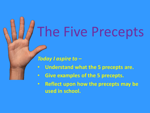 5 Precepts, Buddhism by charlotte101 - Teaching Resources - TES