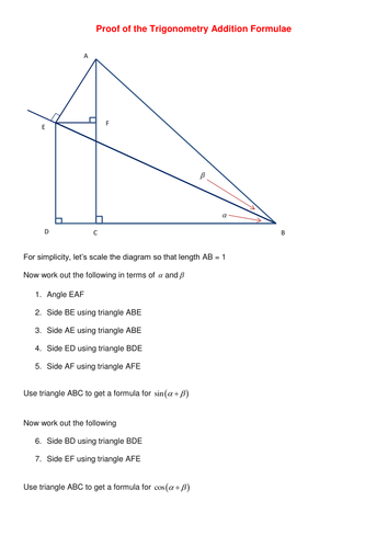 Proof of Addition Formulae | Teaching Resources