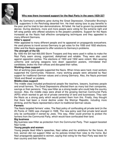 Nazi Party 1930s - why the lack of opposition? by - UK Teaching ...