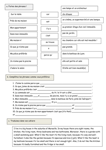 KS3 French -Talking about my home | Teaching Resources