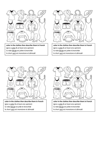 LES VETEMENTS clothes in French | Teaching Resources