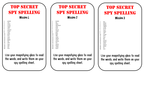 Spy Spelling - end of phase 3 phonics activity | Teaching Resources