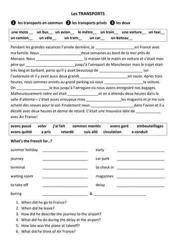 les voyages au passé | Teaching Resources