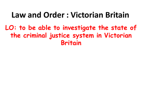 Victorian Law and Order | Teaching Resources