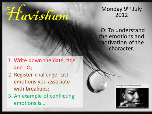 Havisham - Speaking and Listening Lesson | Teaching Resources