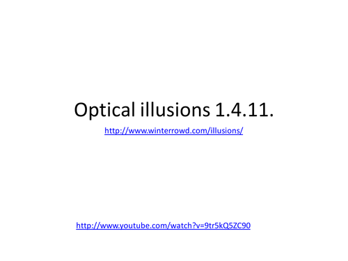 Fun Activity - Optical Illusions | Teaching Resources