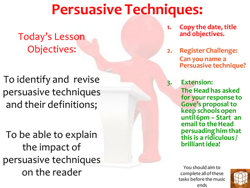 Outstanding English lesson On persuasive Technique | Teaching Resources