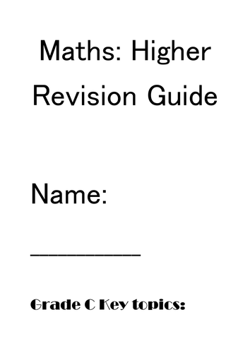 Maths GCSE Higher revision booklet part 1 by - UK Teaching Resources - TES