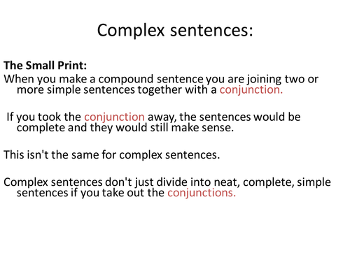 Complex Sentence Poster