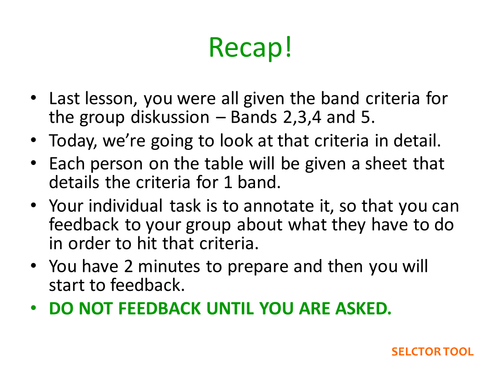 AQA GCSE Criteria for Speaking and Listening Task | Teaching Resources