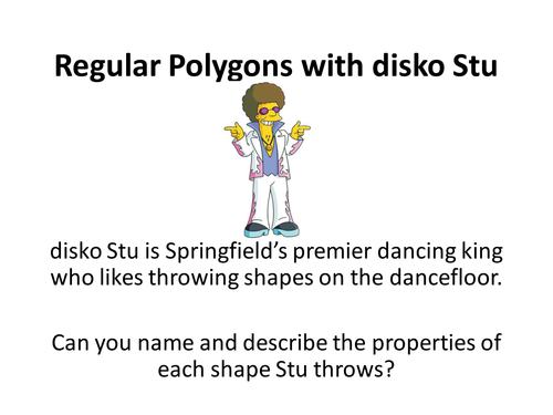 Disco Stu Regular Polygon Properties | Teaching Resources