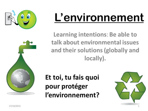 L'environnement | Teaching Resources