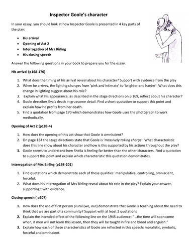 An Inspector Calls- Inspector Goole by klawrex - Teaching Resources - TES