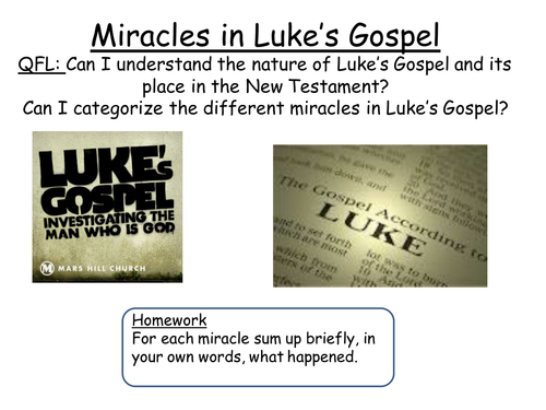 Luke Miracles first lesson | Teaching Resources