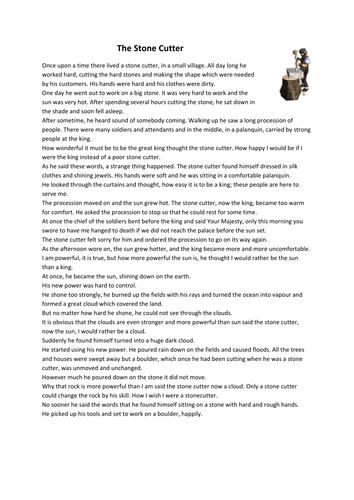 The stone cutter reading | Teaching Resources