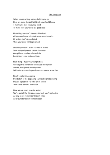 The Story Rap | Teaching Resources