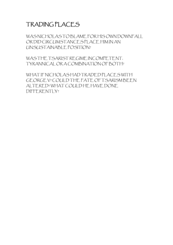 Russian Revolution: The end of Czarism | Teaching Resources