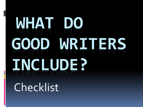 What Do Good Writers Include? | Teaching Resources