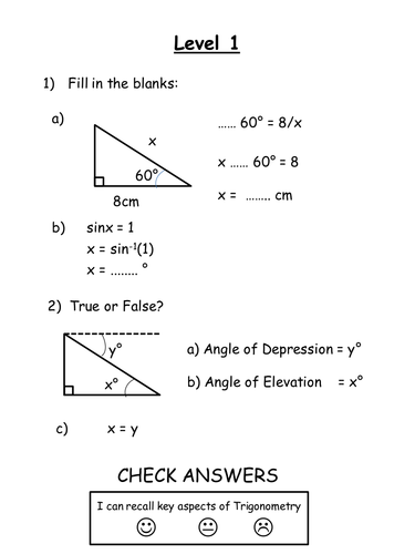 GCSE 3D Trigonometry Levelled Worksheets by rhemsley - Teaching ...