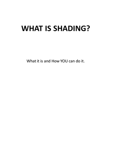 Shading Power point and worksheet | Teaching Resources