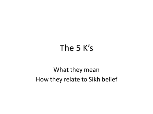 The 5 Ks | Teaching Resources